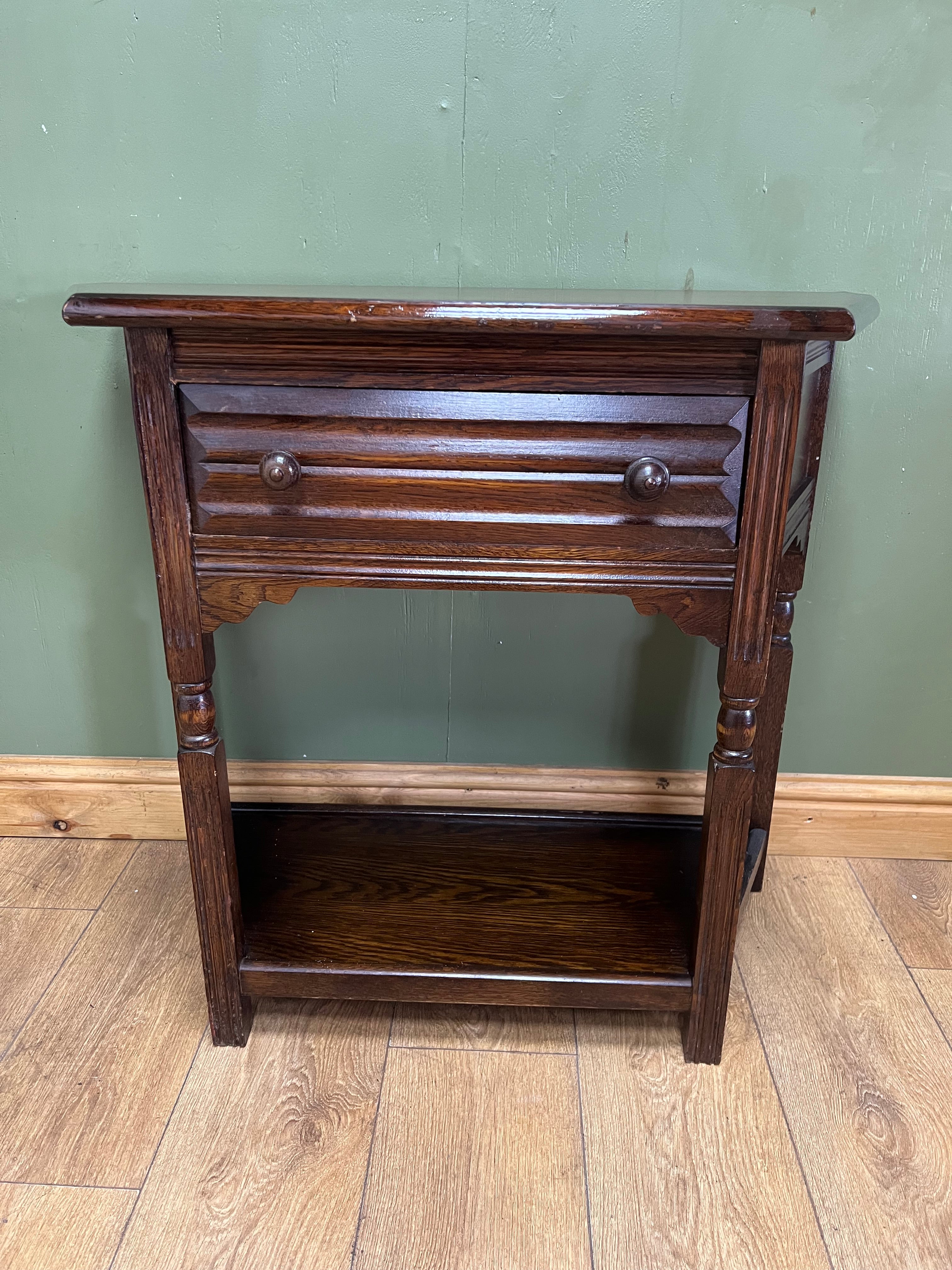 Antique Oak Side Table With Single Drawer (SKU79) – The Vintage ...